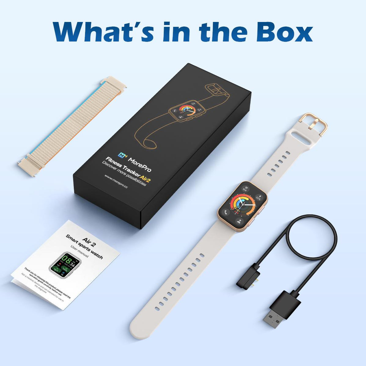 MorePro AIR2 Fitness Tracker Smart Watch with 24/7 Heart Rate and Bloo ...